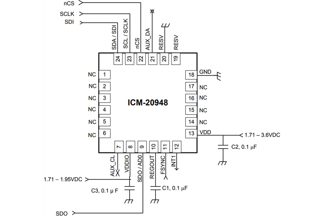 ICM-20948 9-Axis MEMS MotionTracking™ Device - TDK InvenSense | Mouser