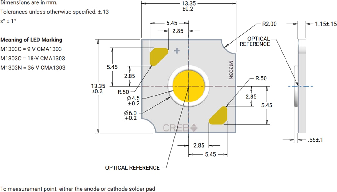 XLamp® CMA1303 High-Current LED Arrays - Cree LED | Mouser